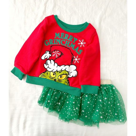 Dr. Seuss | Matching Sets | The Grinch Merry Grinchmas Tutu Pullover ...